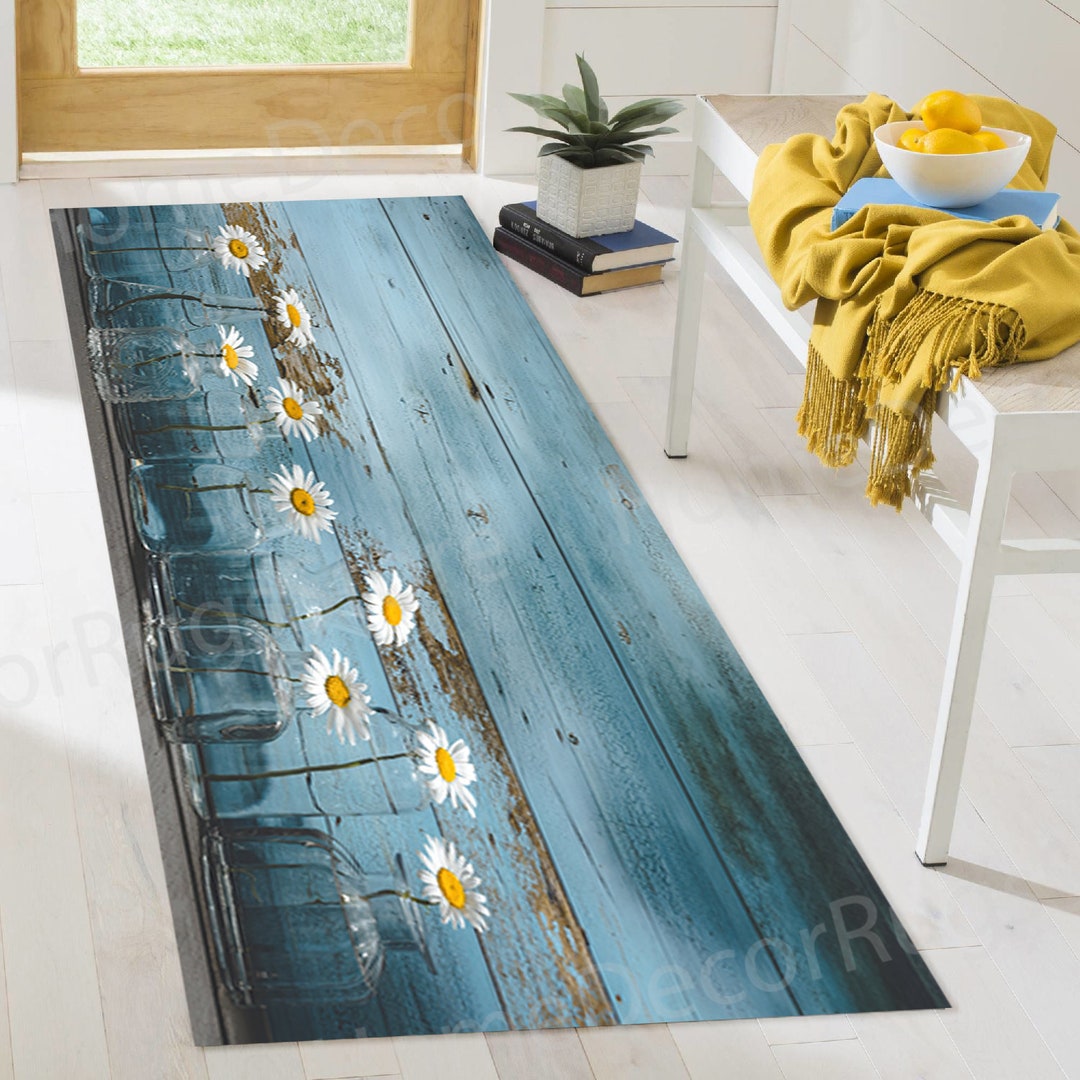 Daisy Lover Gift Rugs, Area Rug, Flower Rug, Thick Rug, Floral Rugs ...