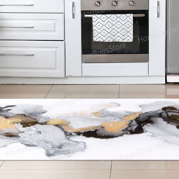 Black and Gold Kitchen Rugs - Etsy