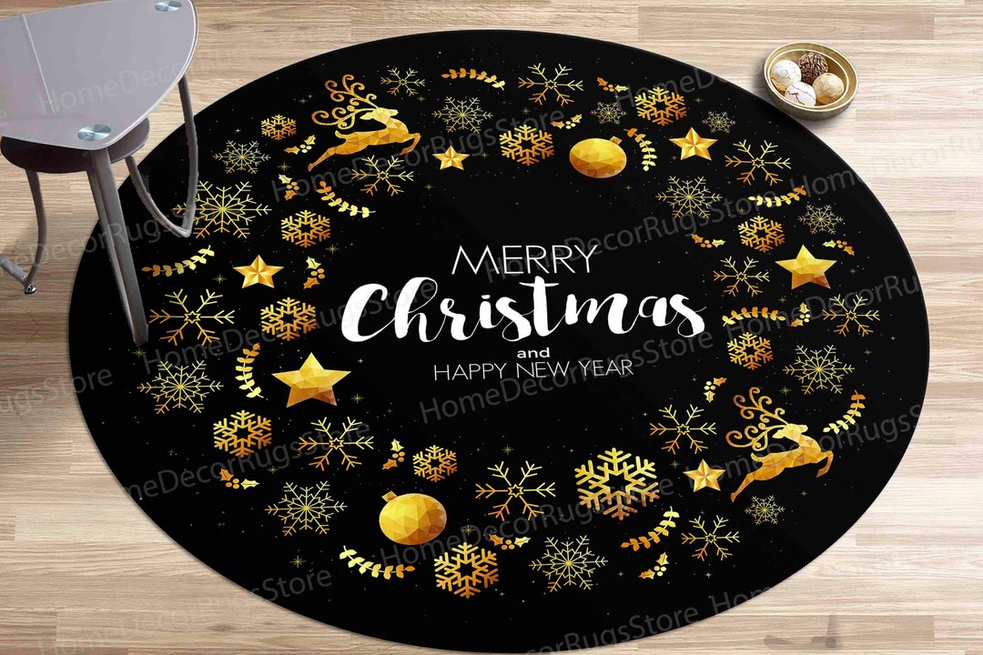 Merry Christmas Rug, Christmas Pattern Rugs, Deer Rugs, Modern Rug ...