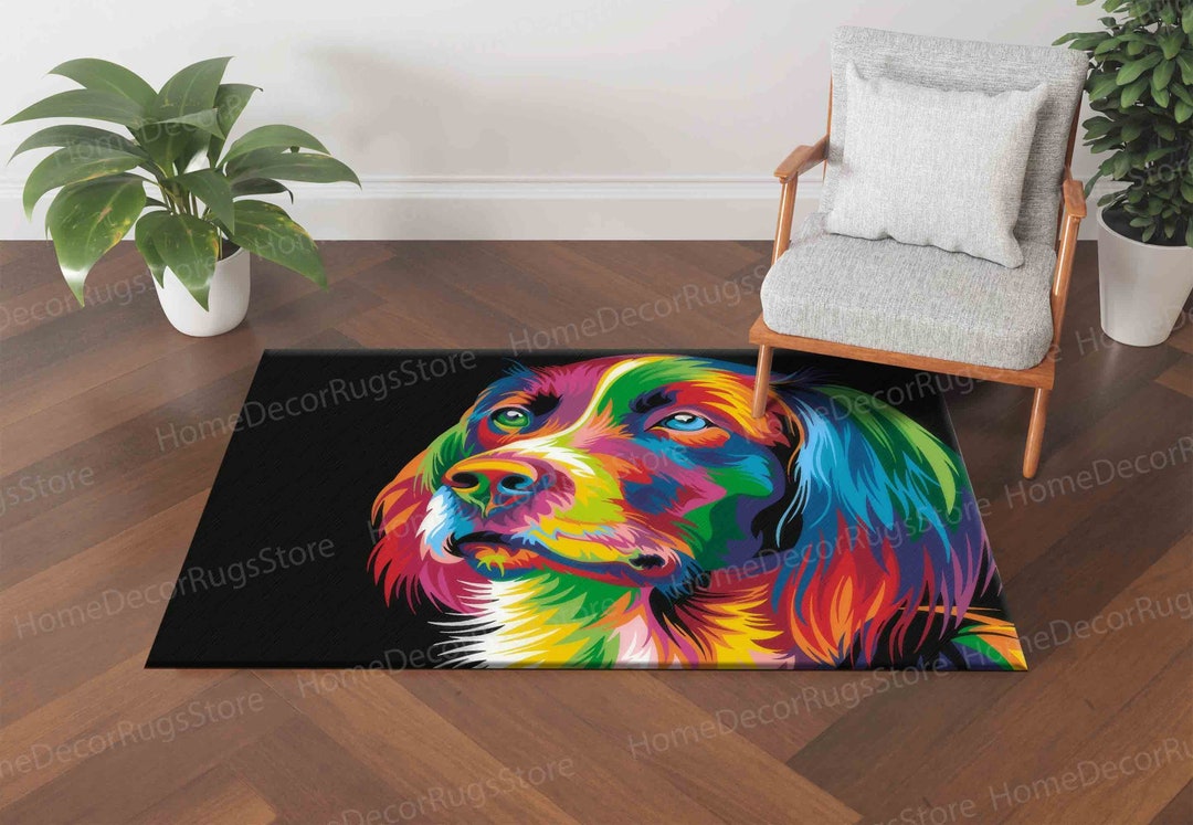 Colorful Dog Rug, Abstract Dog Rugs, Easy to Clean Rug, Dog ...