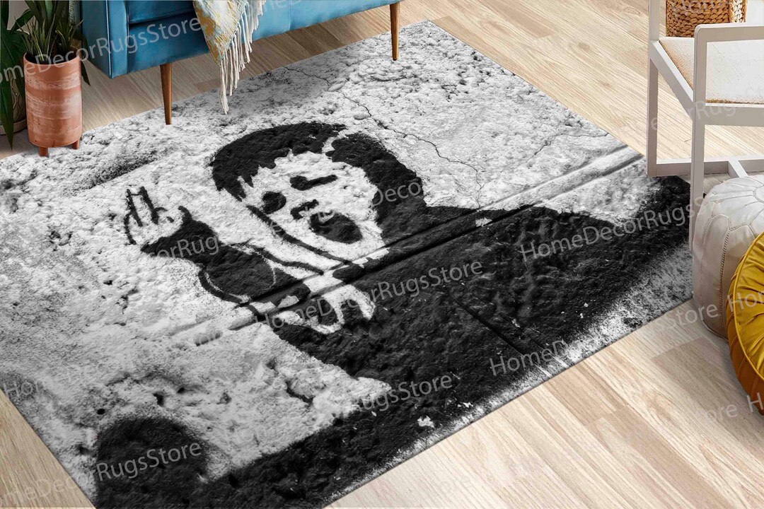 Banksy Bad Boy Rugs, Middele Finger Rugs, Custom Rugs, Home Decor Rug ...