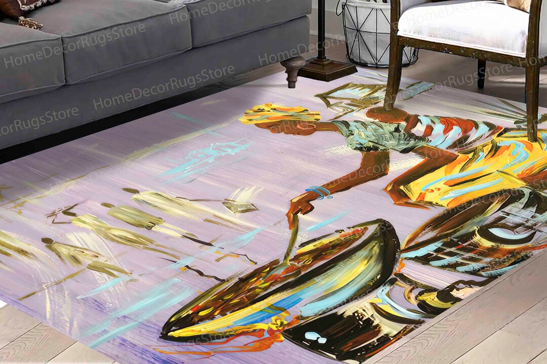 African Mother Cooking Rugs, Black Woman Rug, 3D Printed Rug, Stair Rug ...
