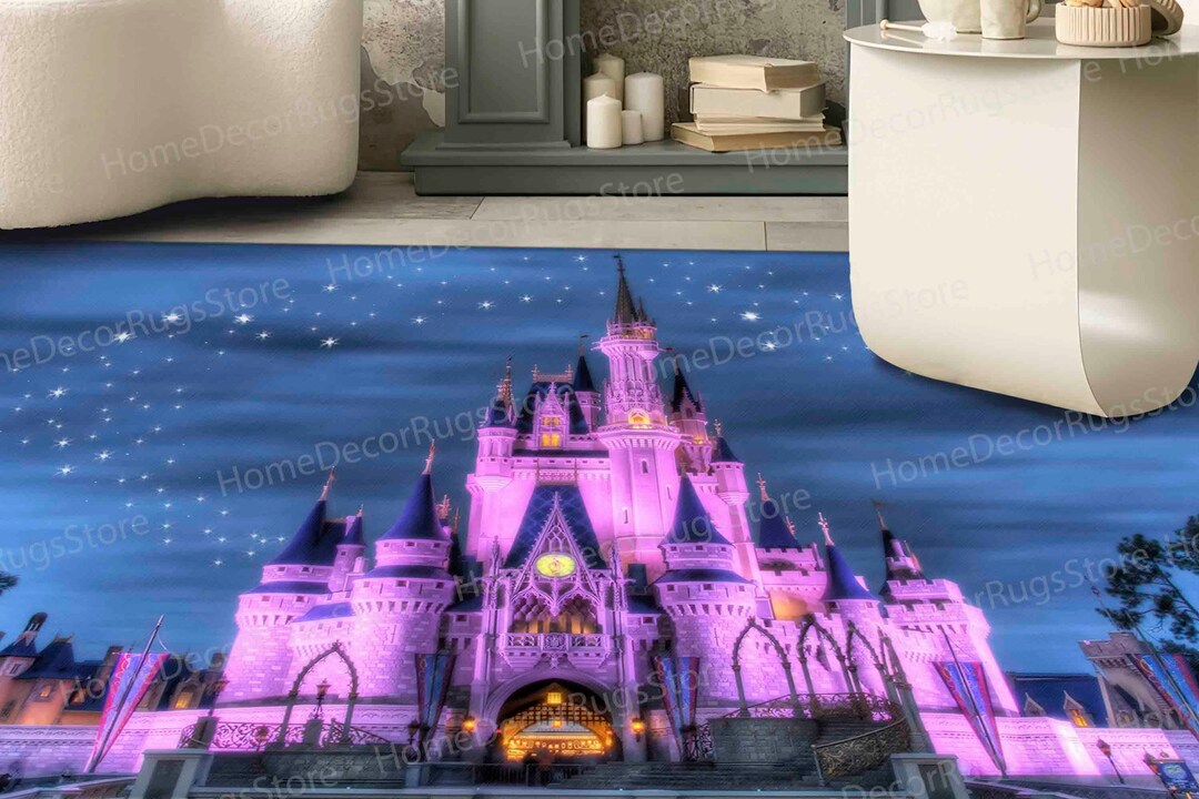 Cinderella Castle Rug Living Room Rugs Kids Rugs Bathroom - Etsy