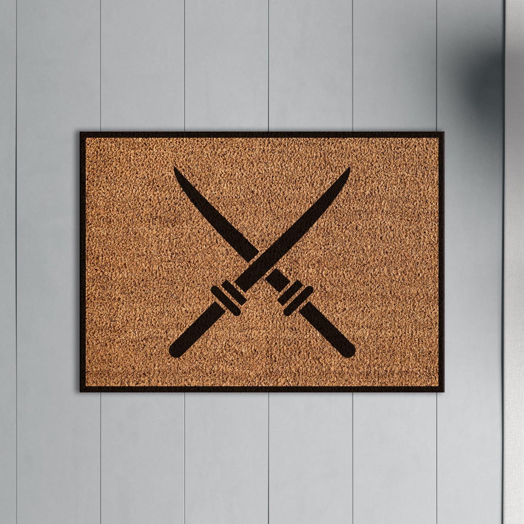 Crossed Swords Rug, Swords Print, Modern Door Mat, Custom Doormat, Home ...