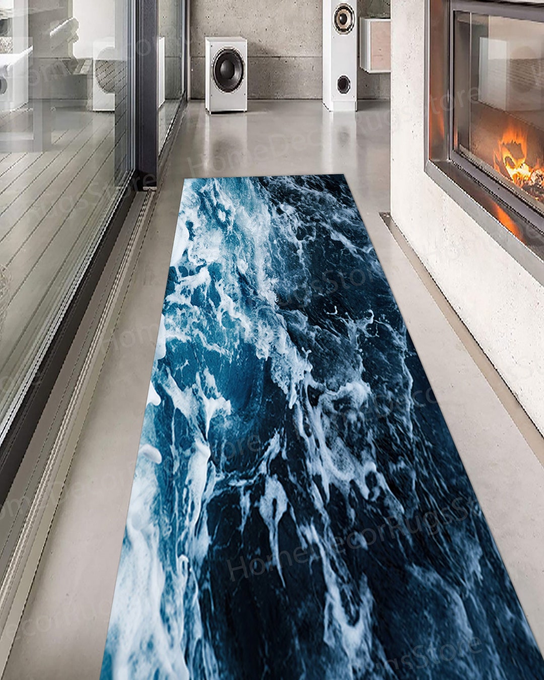 Aesthetic Ocean Rugs, Farmhouse Rugs, Blue Ocean Wave Rugs, Landscape ...