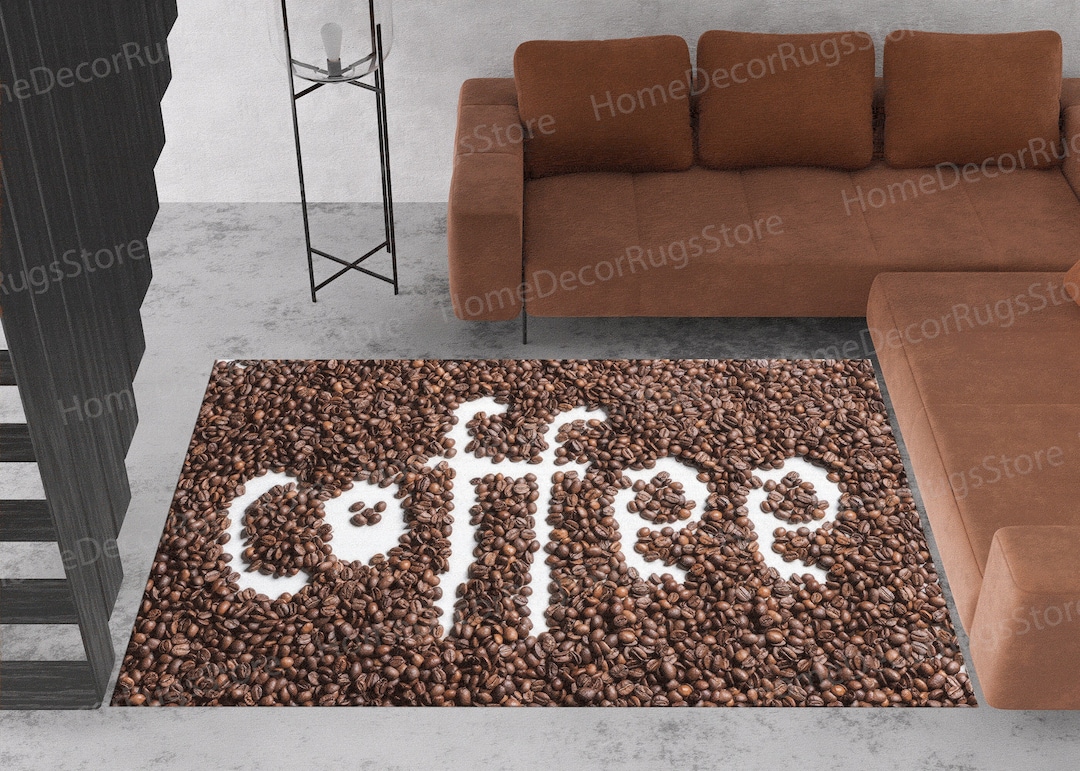 Coffee Rugs, Brown Rug, Coffee Lover Gift Rug, Modern Rugs, Non Slip ...