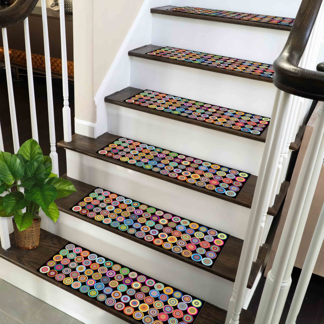 Colorful Step Rug, Summer Rug, Funny Rug, Modern Rugs, Washable Stair ...