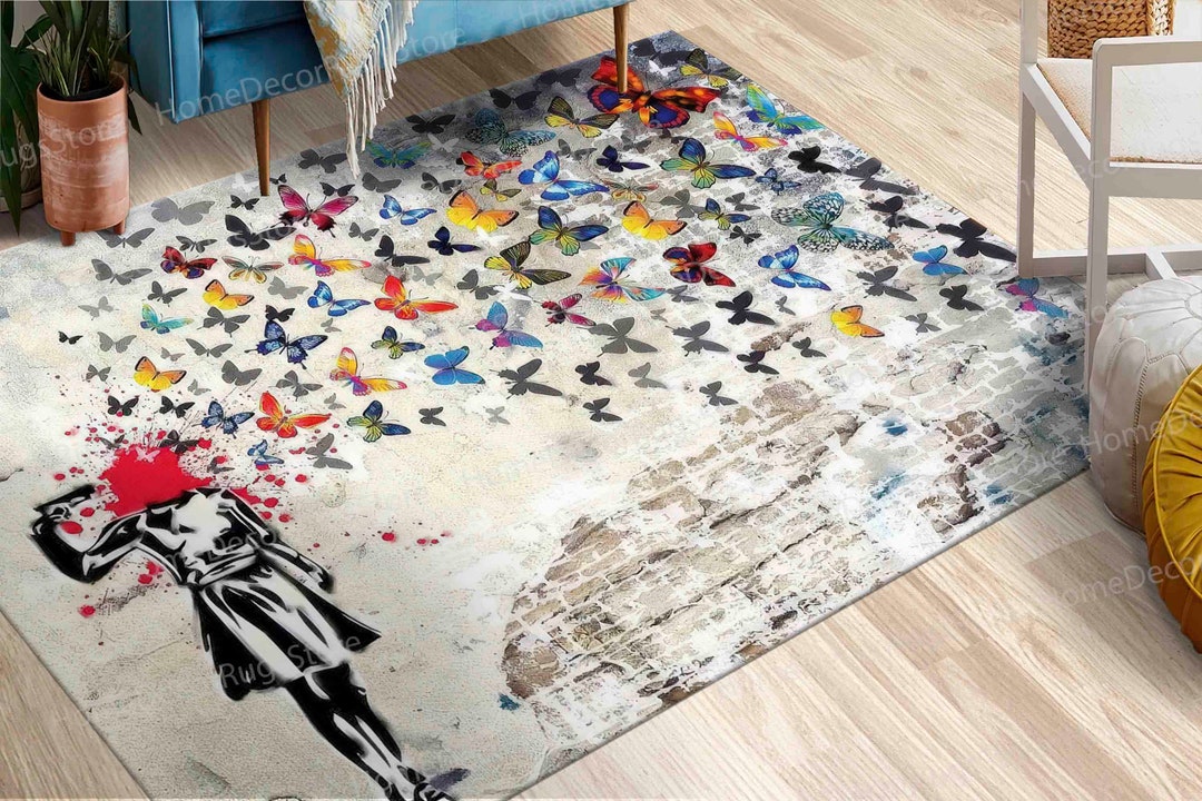 Banksy Girl Rugs, Hallway Rug, Abstract Rugs, Bedroom Rug, Banksy Rug ...
