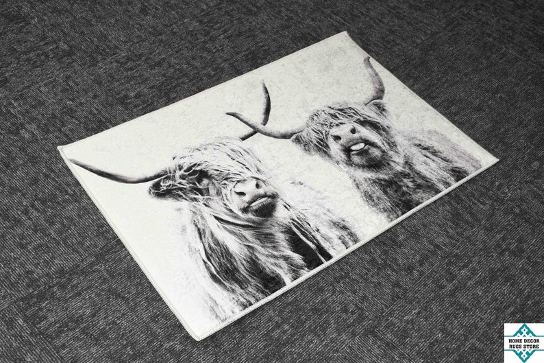 Soft Rug Kitchen Rugs Highland Cow Rugs Highland Rugs - Etsy