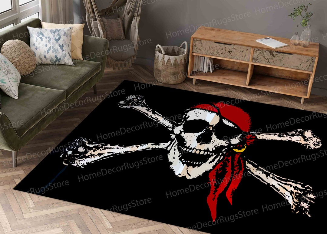 Floor Rug, Salon Decor Rug, Step Rug, Man Cave Rug, Pirate Flag Rugs ...