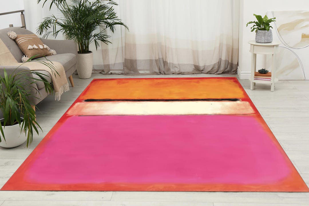 Mark Rothko Rug, Bohemian Rugs, Orange Rug, Famous Rug, Gift for Her ...