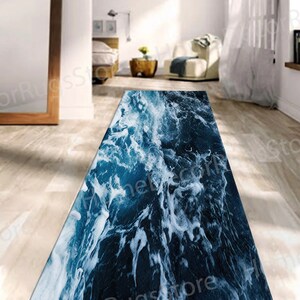 Aesthetic Ocean Rugs, Farmhouse Rugs, Blue Ocean Wave Rugs, Landscape ...