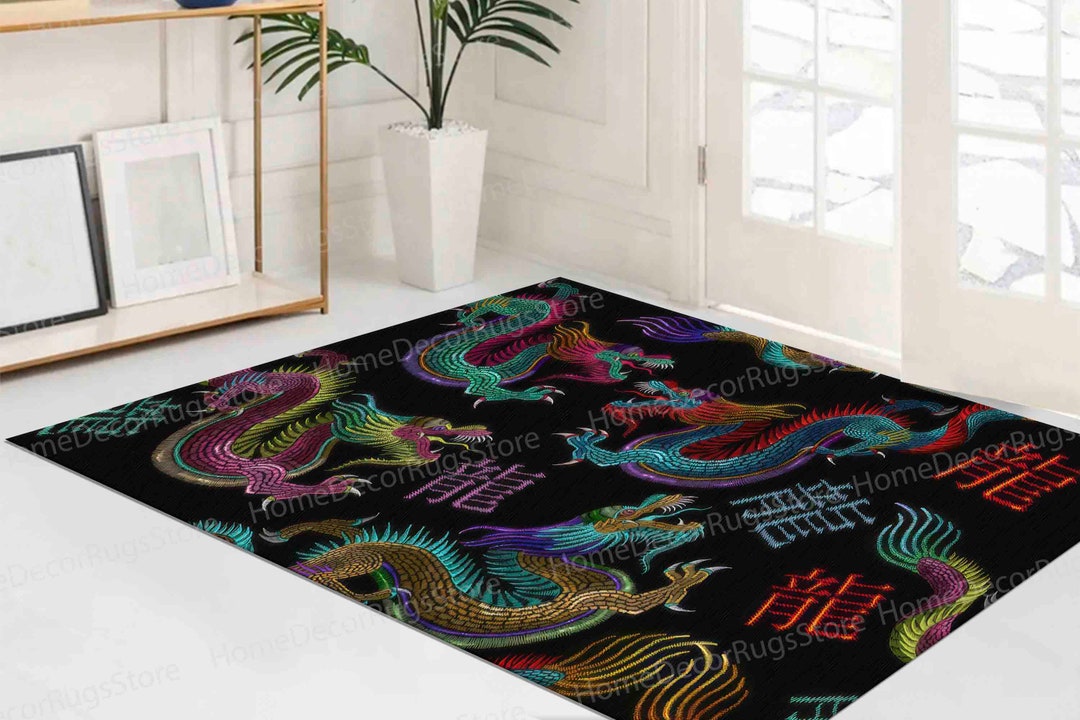 Dragon Rugs, Dragon Pattern Rugs, Abstract Rugs, Modern Rugs, Gift Rug ...