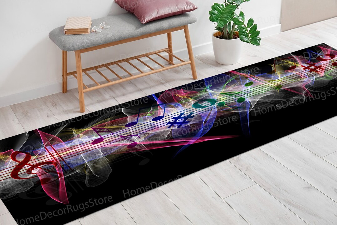 Musical Notes Rugs, Black Rugs, Popular Rugs, Music Rug, Salon Rug ...