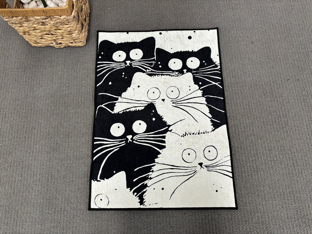 Abstract Cat Rug, Housewarming Gift Rugs, Anti-slip Carpet Rugs, Floor ...