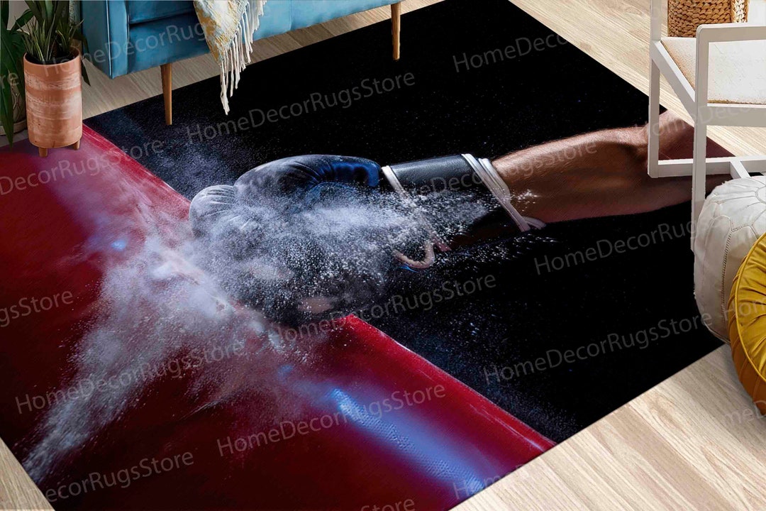 Boxing Rugs, Boxer Rug, Knock Down Rug, Man Cave Rugs, Accent Rug, Gift ...