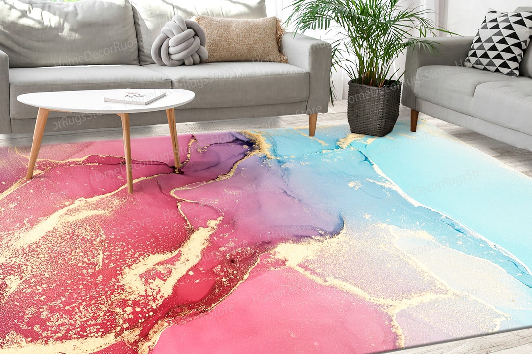 Door Mat Rug, Corridor Rug, Modern Rugs, Pink Marble Rug, Step Rug ...