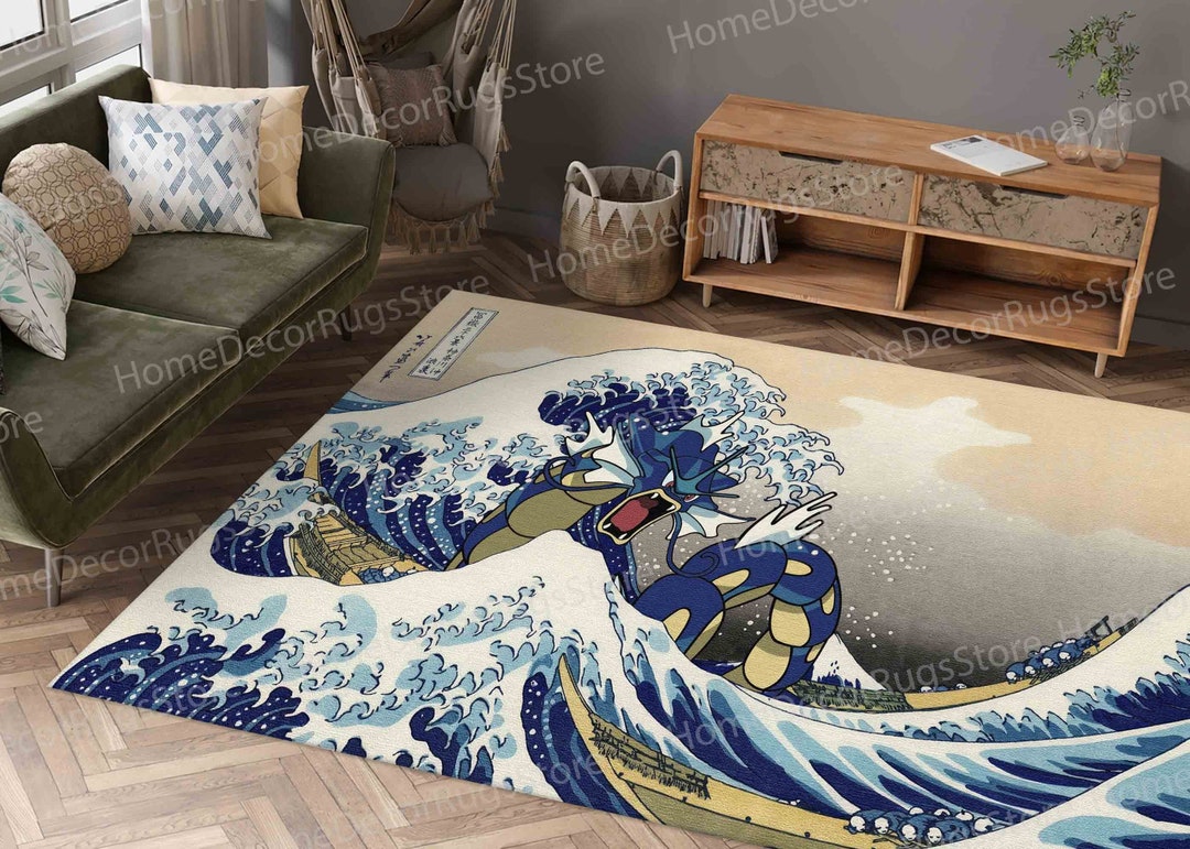 The Great Wave Rug, Japanese Rug, Wave off Kanagawa Rug, Reproduction ...