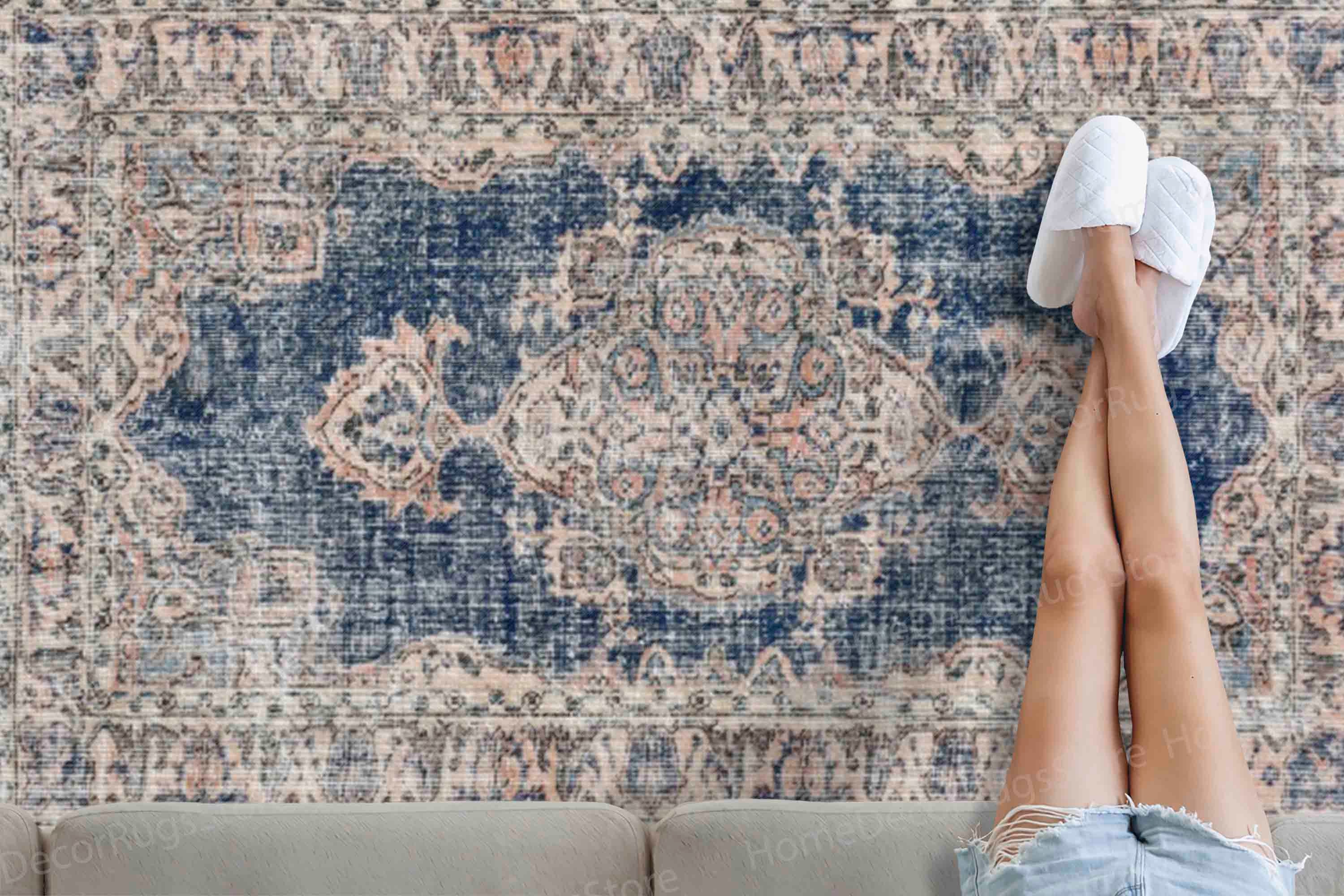 Navy Blue Rugs, Antique Style Rug, Muted Rug, Tribal Rug, Turkish Rug ...