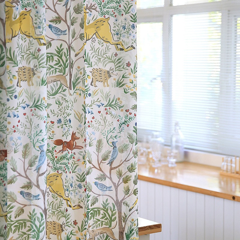 Sheer Curtain Animal - Etsy UK