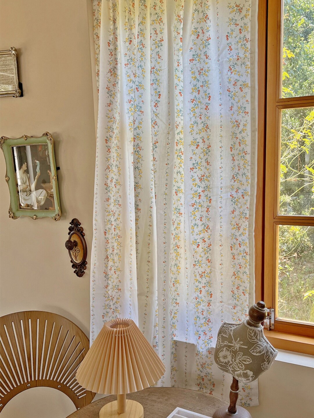 Finley Cotton Sheer Curtain, Printed Floral Curtain, Custom Curtain ...