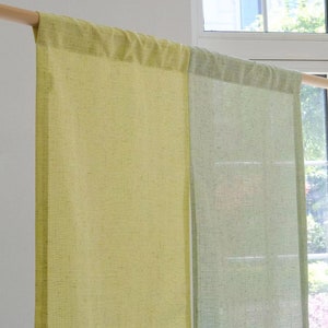Lyman Two Tone Door Curtain, Yellow & Green Linen Noren, Door Curtain ...