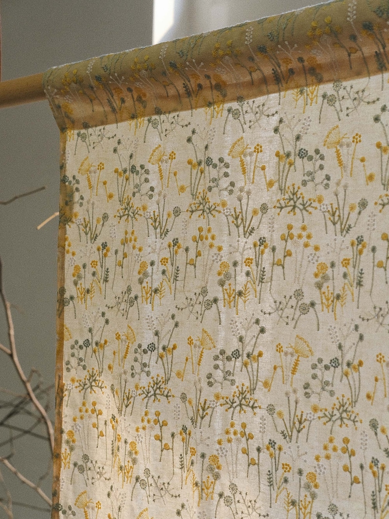 Mateo Embroidered Door Curtain, Noren Curtain, Linen Cotton Curtain ...