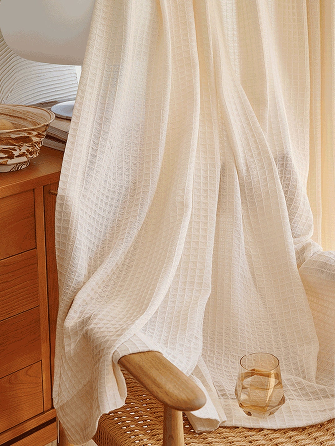 Kraft Cotton Sheer Curtain, Natural Curtain, Custom Curtain Panel ...