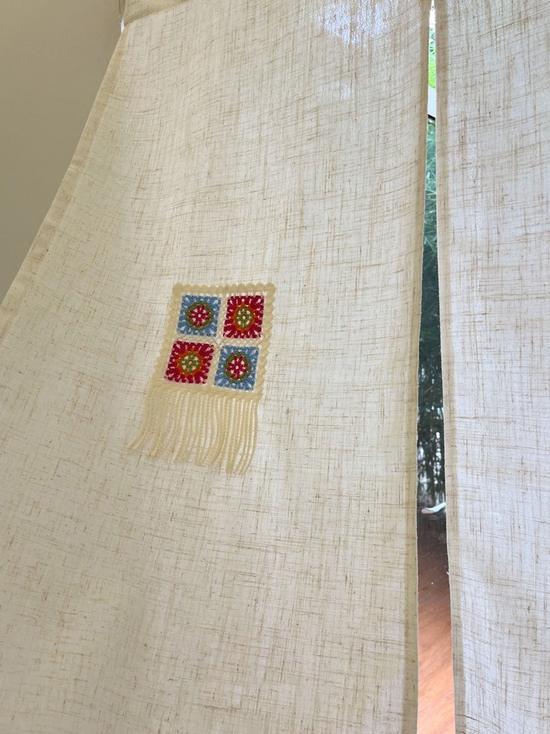 Brenda Linen Noren Curtain, Linen Noren Drape, Door Curtain, Long Noren ...
