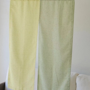 Lyman Two Tone Door Curtain, Yellow & Green Linen Noren, Door Curtain ...