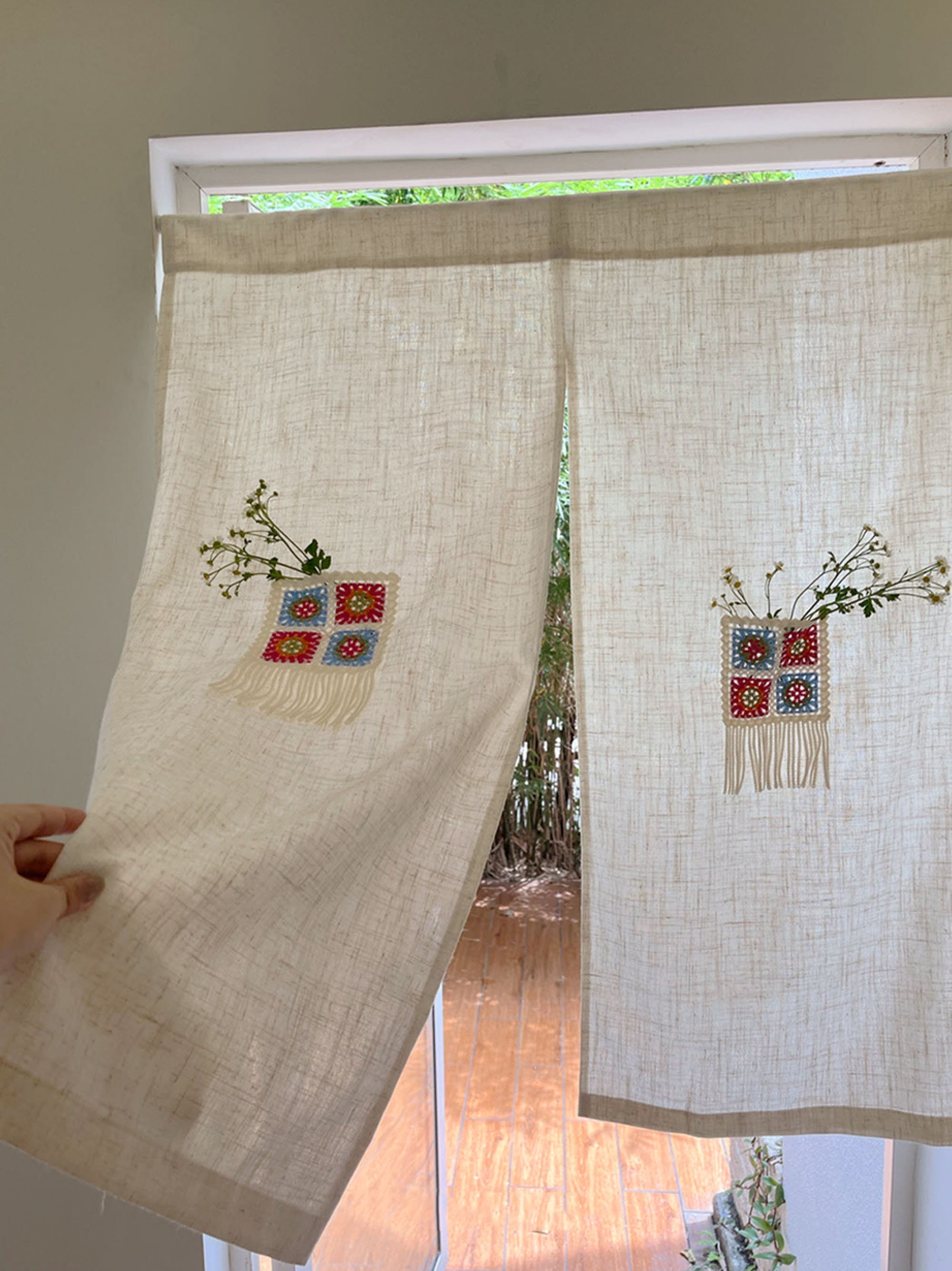 Brenda Linen Noren Curtain, Linen Noren Drape, Door Curtain, Long Noren ...