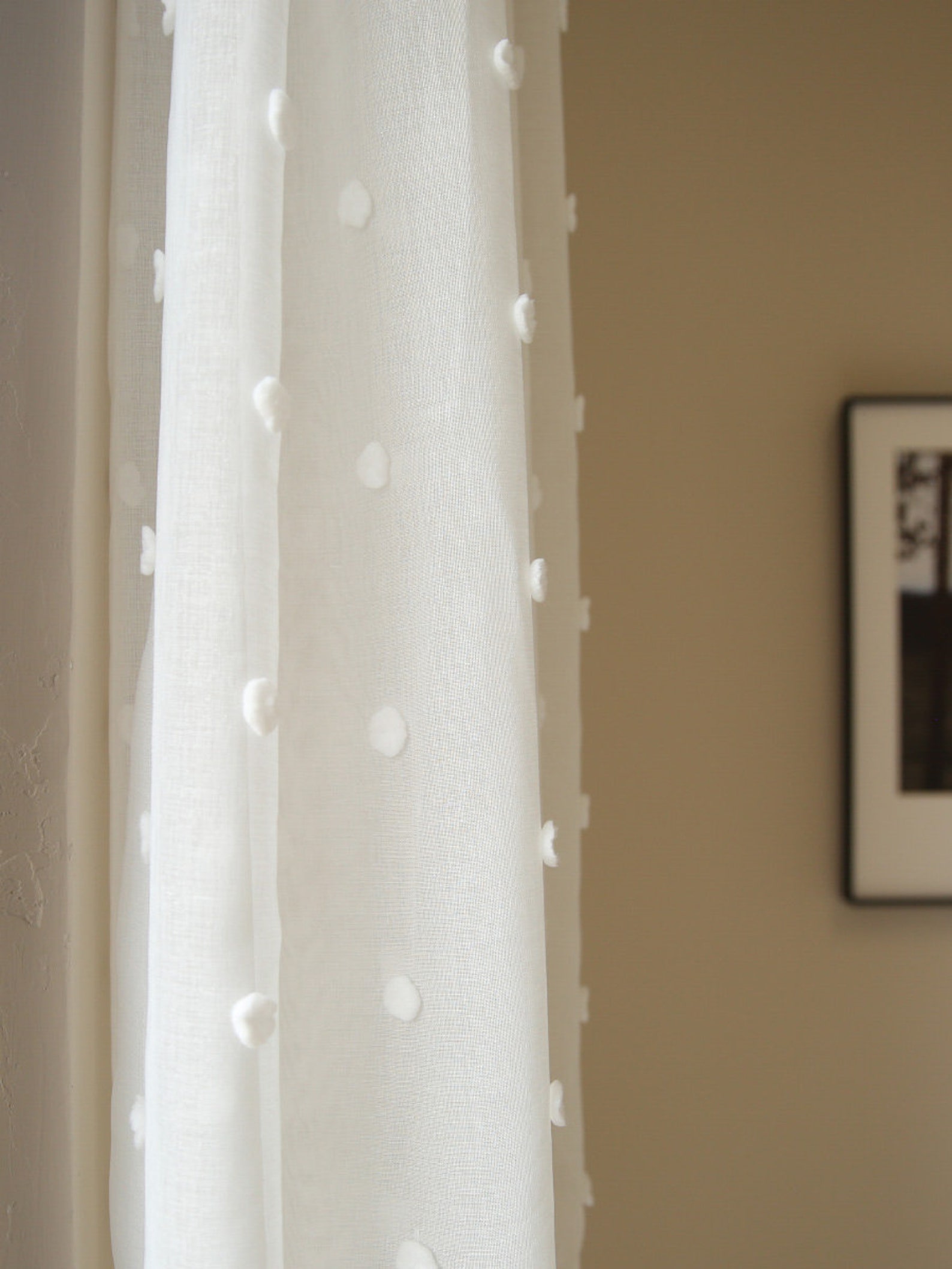 Puff Sheer Curtain, Custom Curtain Panel, White Curtain, Curtain for ...