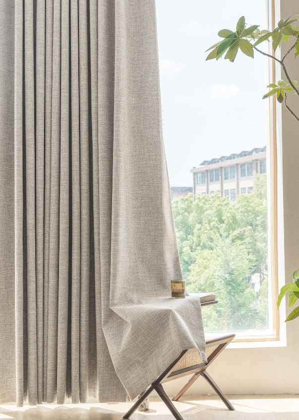 Rowena 100% Blackout Curtain, 4 Colors, Linen Blackout Curtain, Room ...
