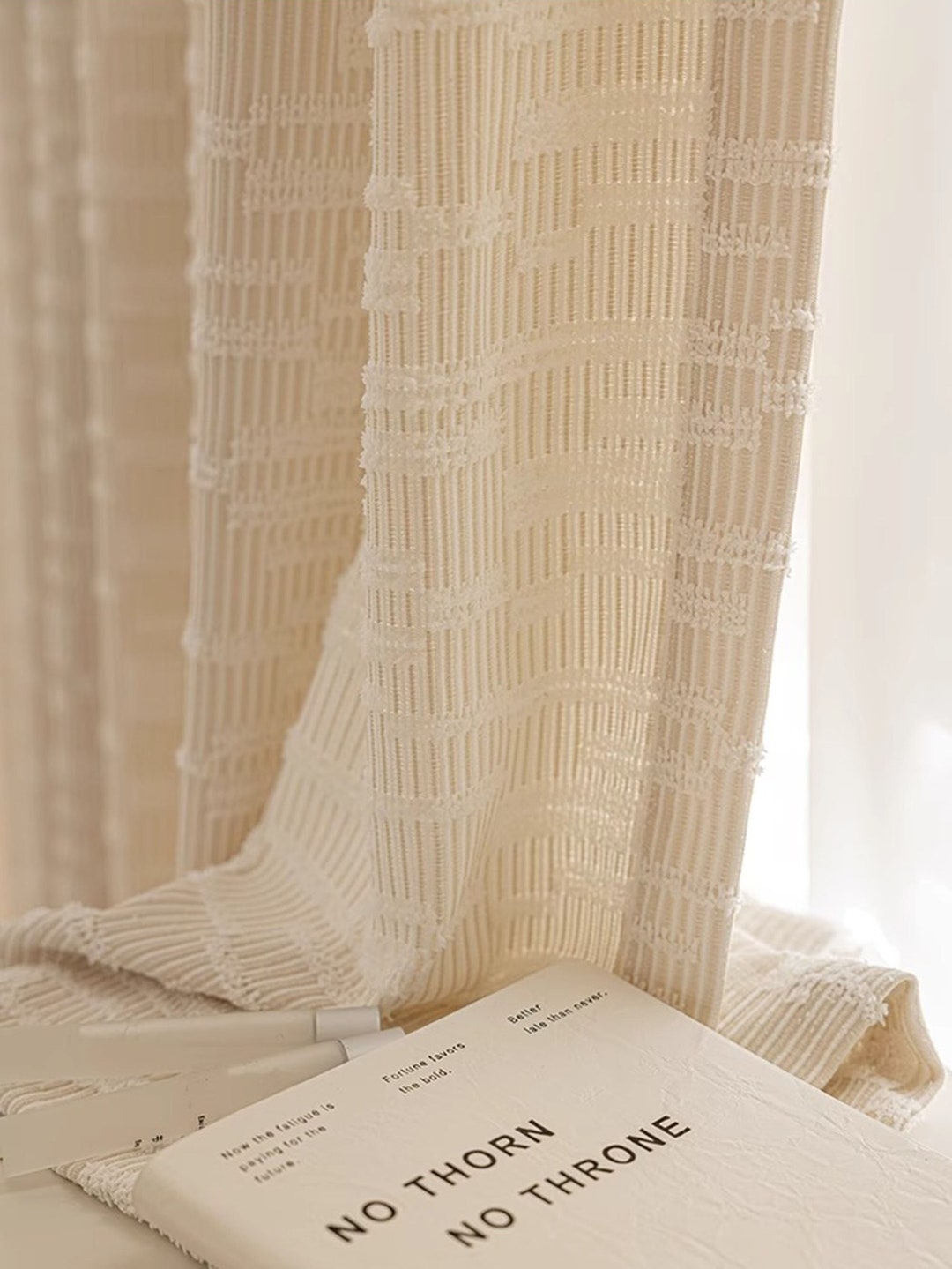 Chad Sheer Curtain, Striped Drape, Custom Size Curtain, Curtain for ...