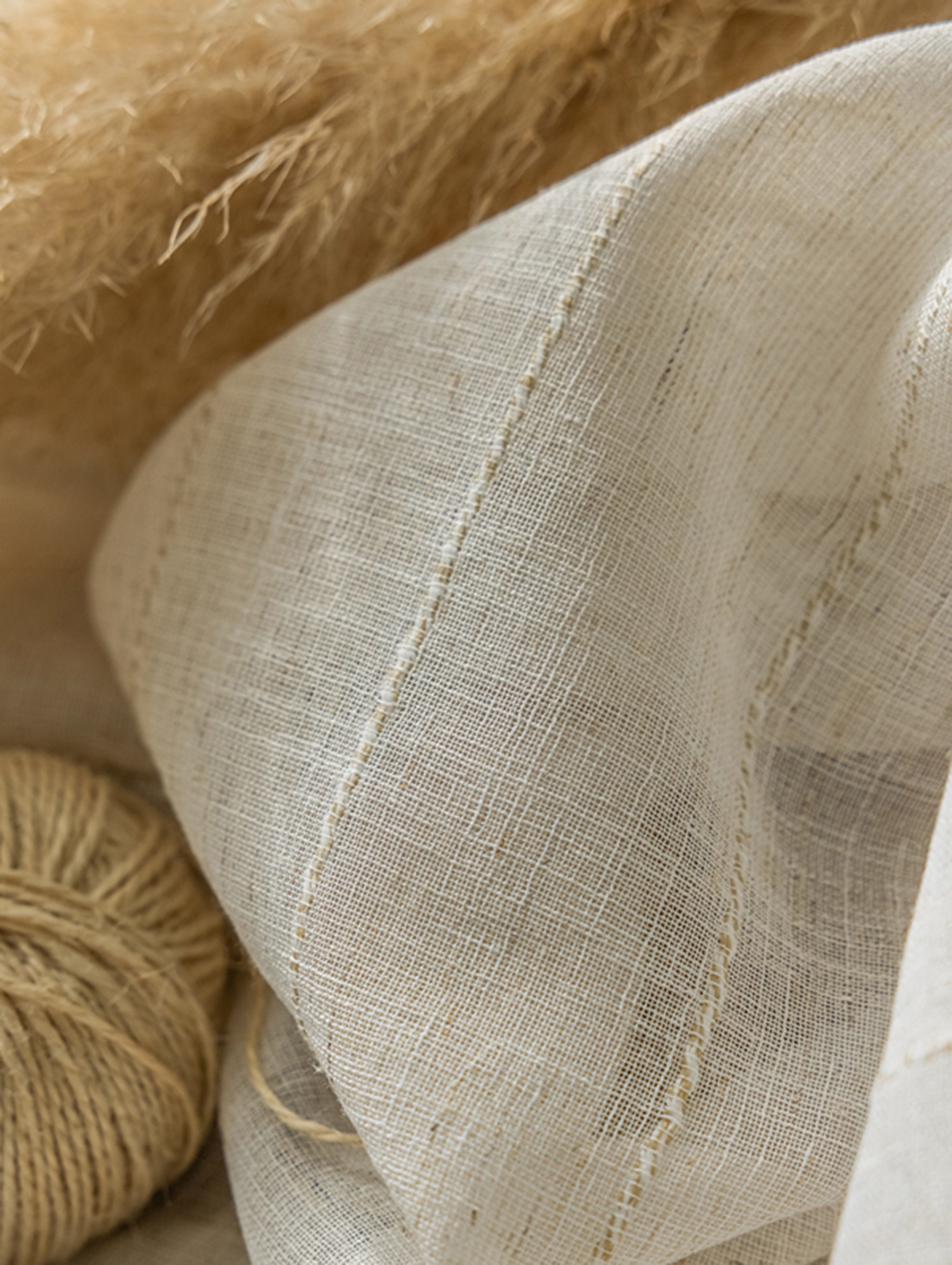 Iwan Linen Striped Curtain Natural Sheer Curtain Custom - Etsy UK