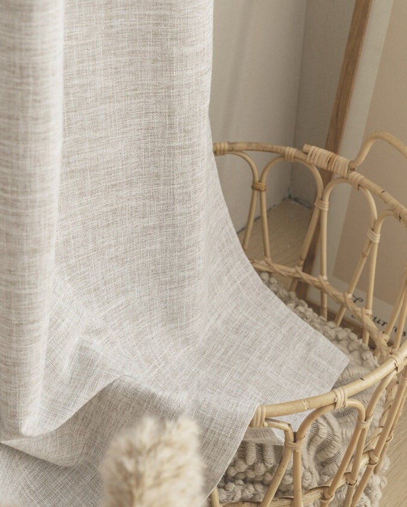 Rowena 100% Blackout Curtain, 4 Colors, Linen Blackout Curtain, Room ...