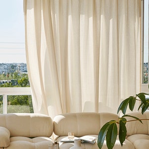 Kraft Cotton Sheer Curtain, Natural Curtain, Custom Curtain Panel ...