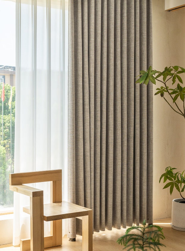 Rowena 100% Blackout Curtain, 4 Colors, Linen Blackout Curtain, Room ...