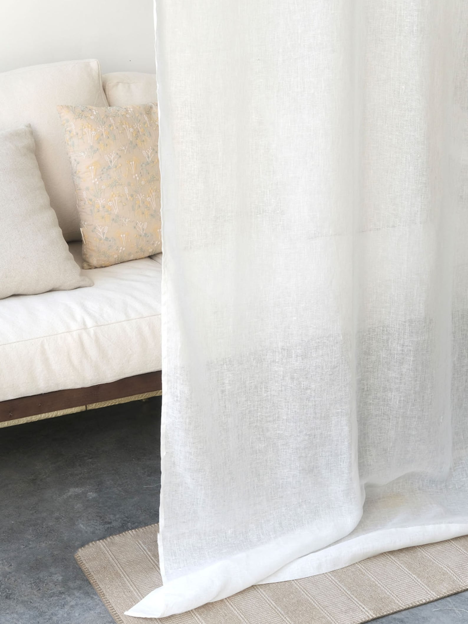 Jonty 100% Linen Curtain, 6 Colors, Airy Linen Sheer Curtain ...