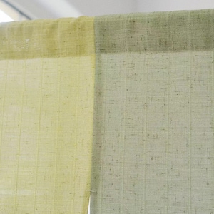 Lyman Two Tone Door Curtain, Yellow & Green Linen Noren, Door Curtain ...