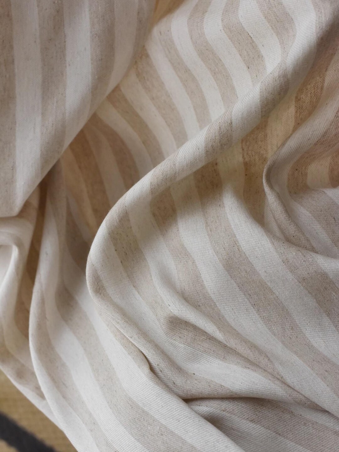 Vang Linen Sheer Curtain, Natural Sheer Curtain, Stripe Curtain, Linen ...