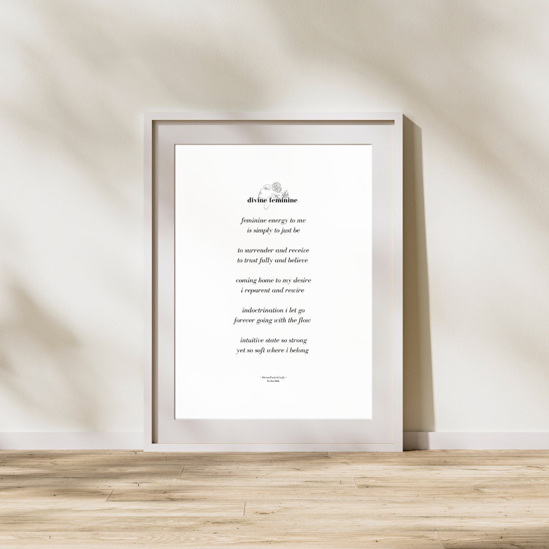 Divine Feminine ~ Original Poetry Print (digital Download, A4) by Liza ...