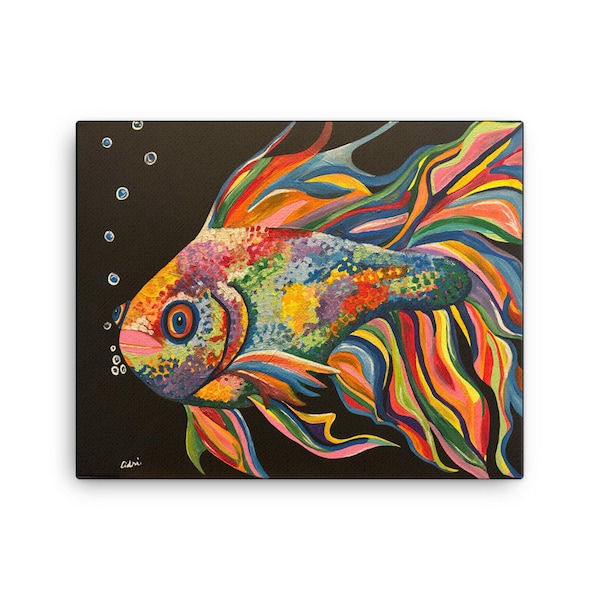 Colorful Fish Art - Etsy