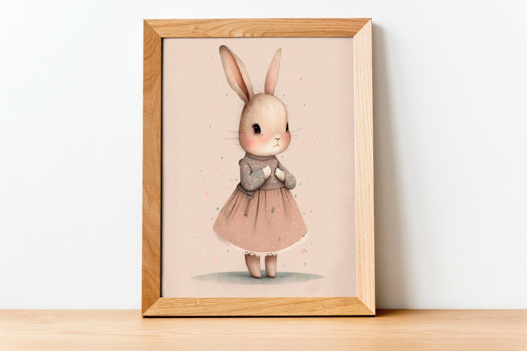 Digital Download, Nursery Decor, 8 by 10, Farm Printable, Cute Bunny in ...