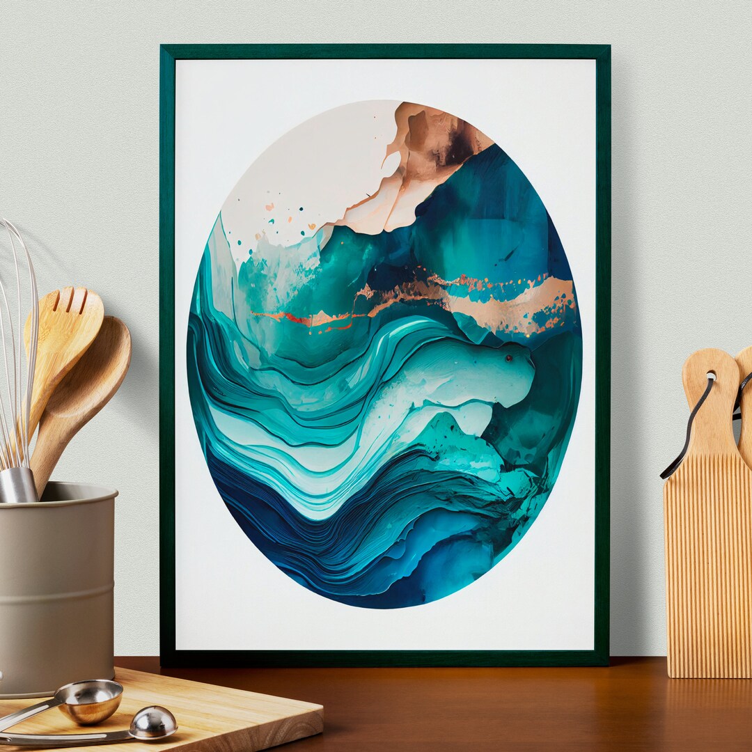 PRINTABLE Art, Geometric Pattern, Ocean Hue, Jewel Tone, Boho Art ...