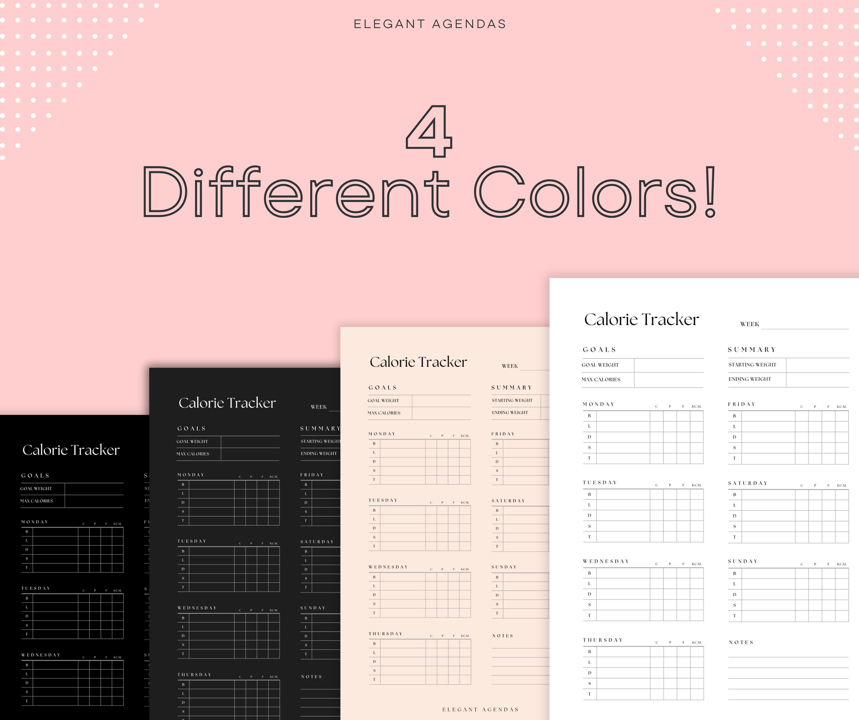 Weekly Calorie Tracker, Calorie Counter, Food Tracking, Macro Tracking ...