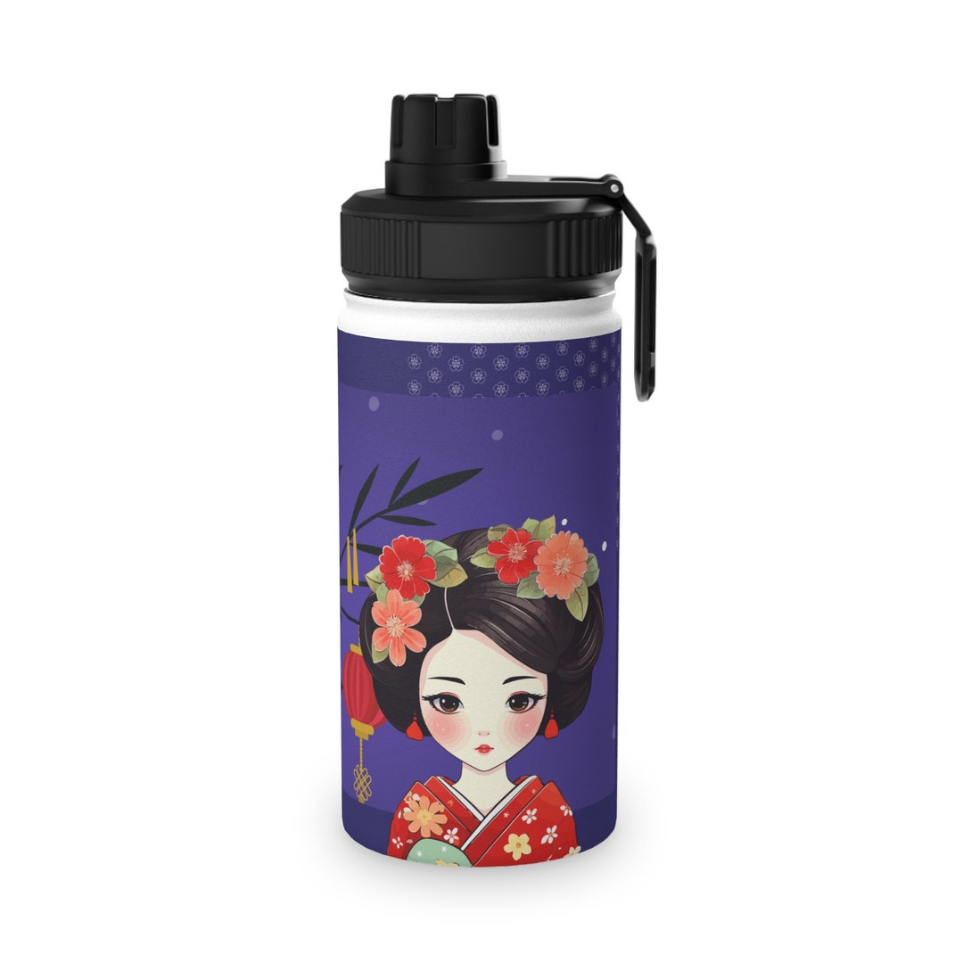 Traditional Japanese Geisha Cherry Blossom Sakura Stainless Steel Water ...
