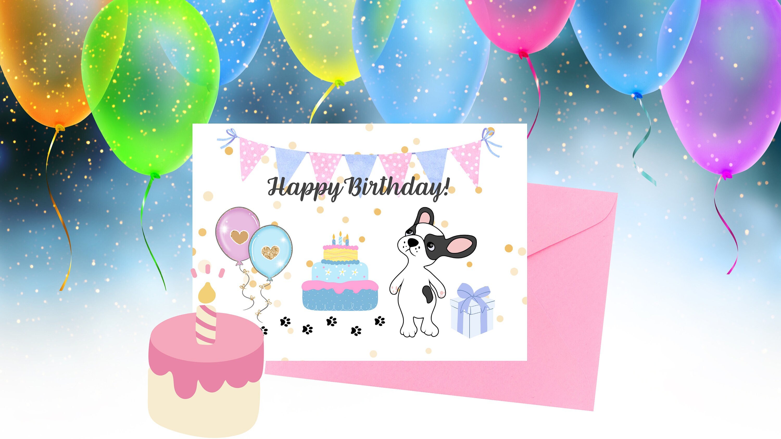 Printable Dog Birthday Card, Printable Birthday Card, Digital Birthday ...