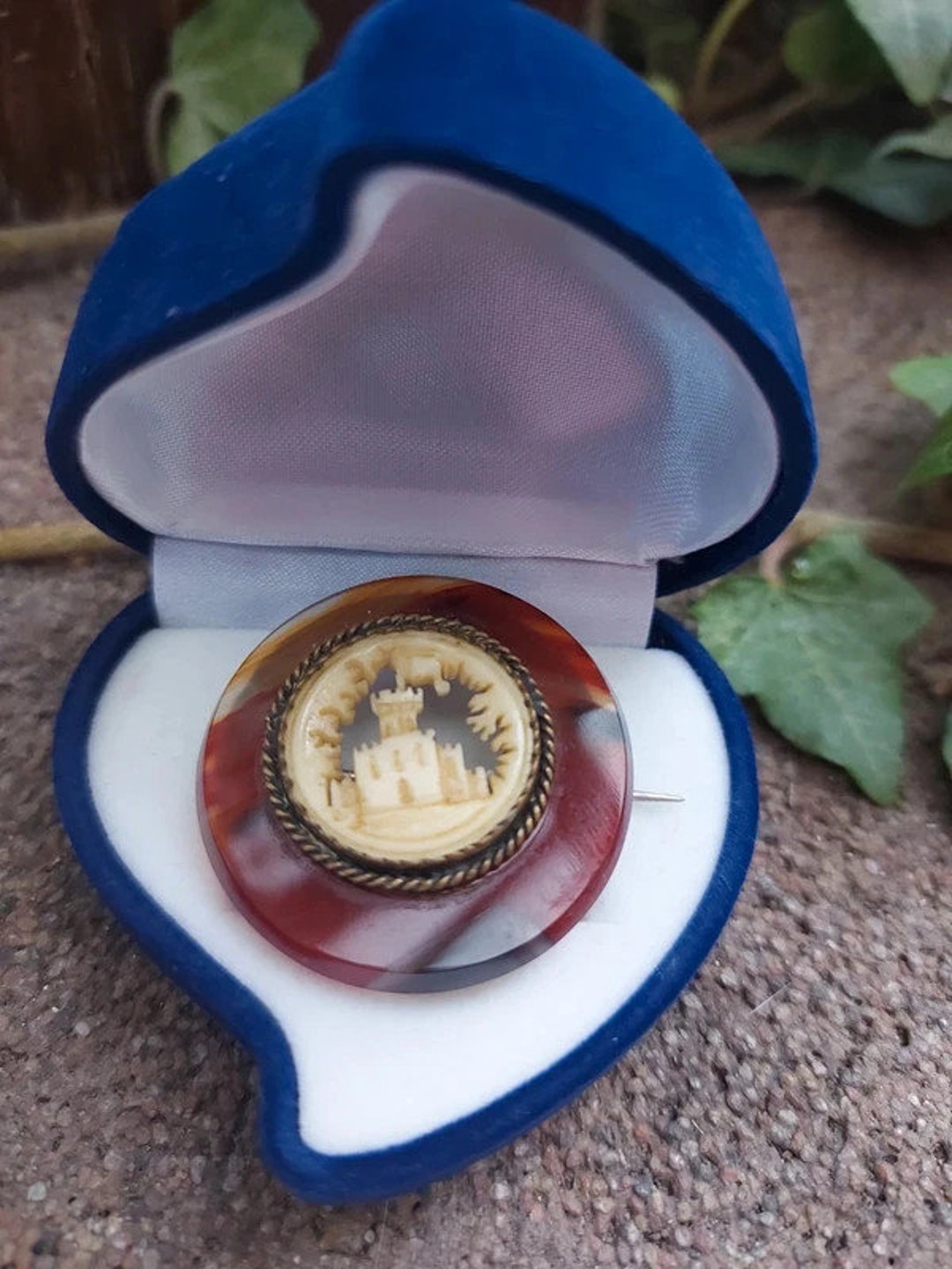 Antique Cameo Brooch Castle and Bastion Relief With Ivory Detail - Etsy