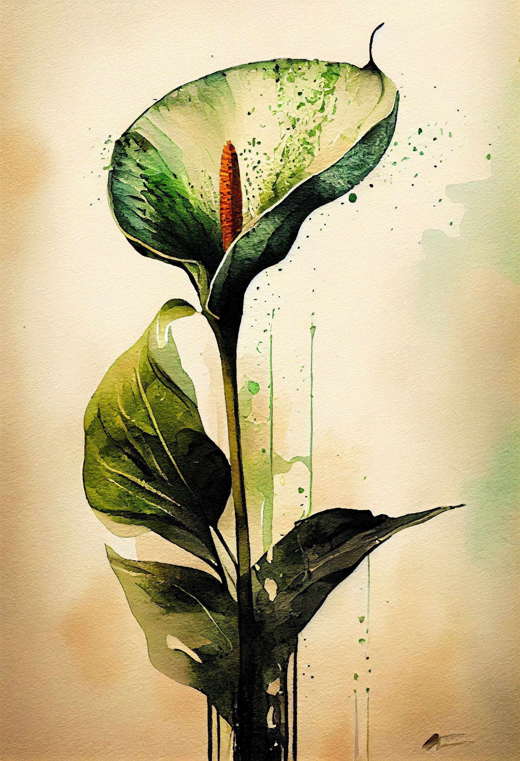 Anthurium Flower Painting